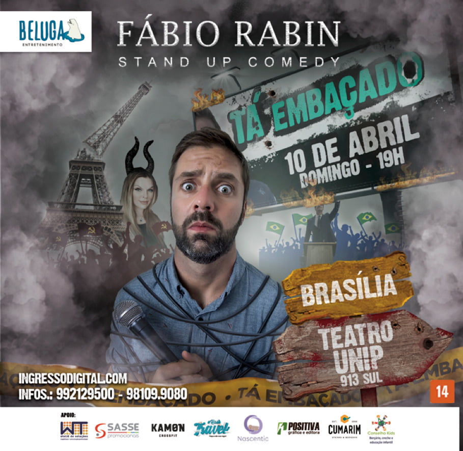 "Tá Embaçado": Nova peça de Fábio Rabin - Águas Claras Mídia